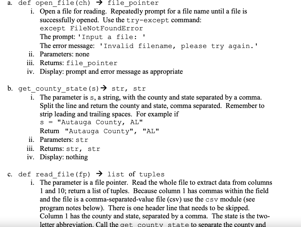 def open_file(ch) -> file_pointer i. Open a file for | Chegg.com