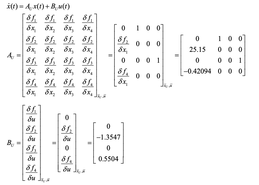 Solved Find a linearized state-space model, ä(t)= | Chegg.com