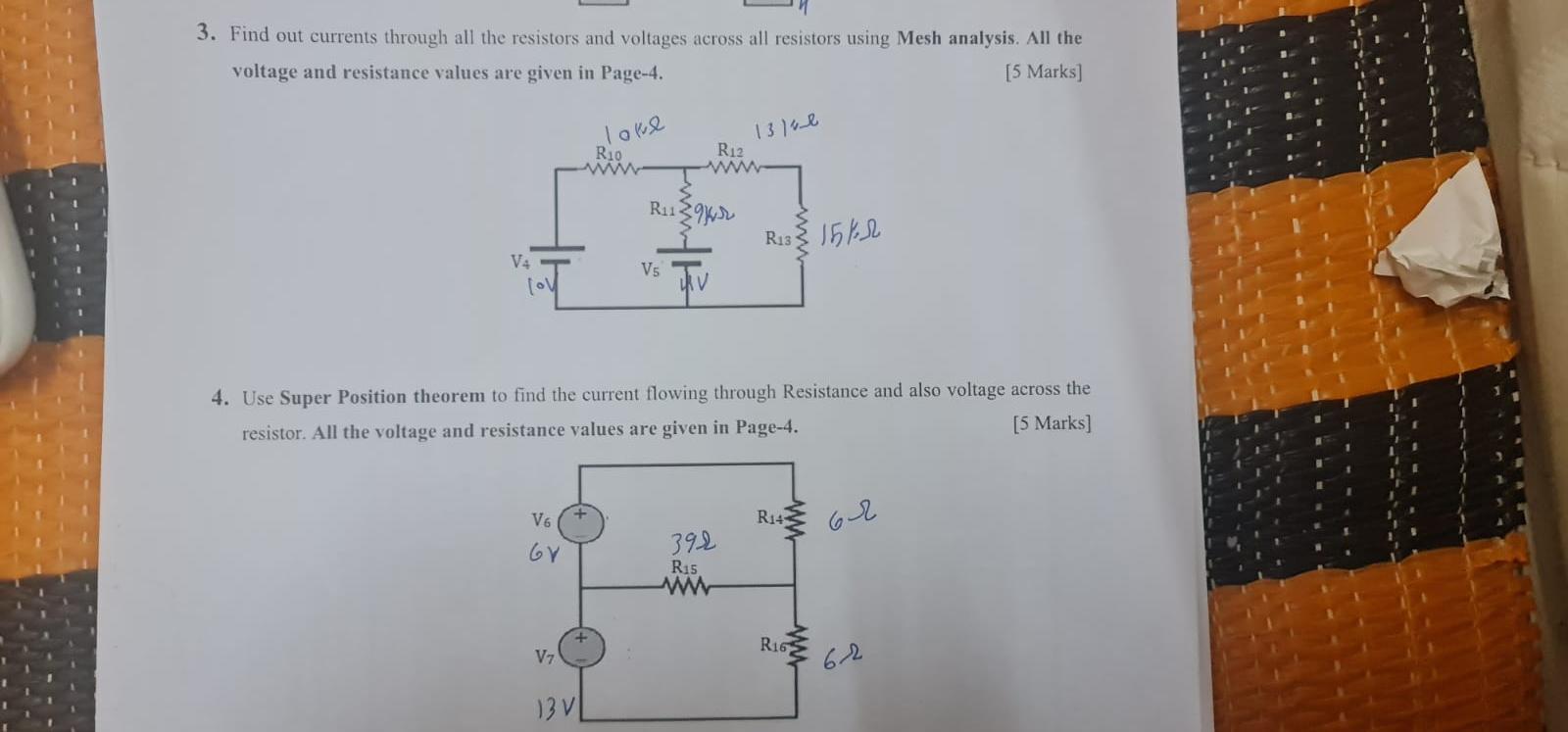 Solved 3. Find out currents through all the resistors and | Chegg.com