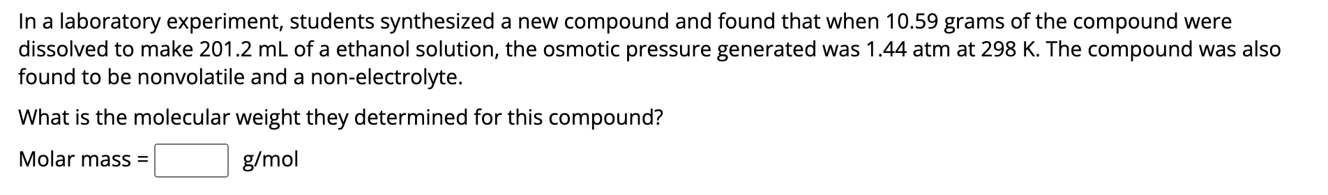 Solved In a laboratory experiment, students synthesized a | Chegg.com