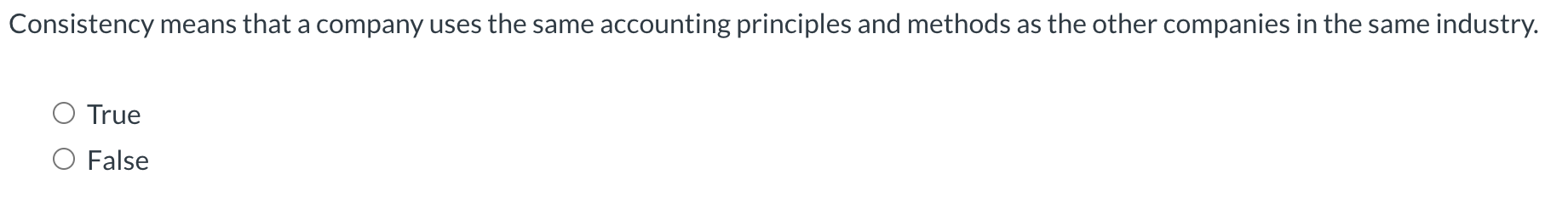 Solved Consistency means that a company uses the same | Chegg.com
