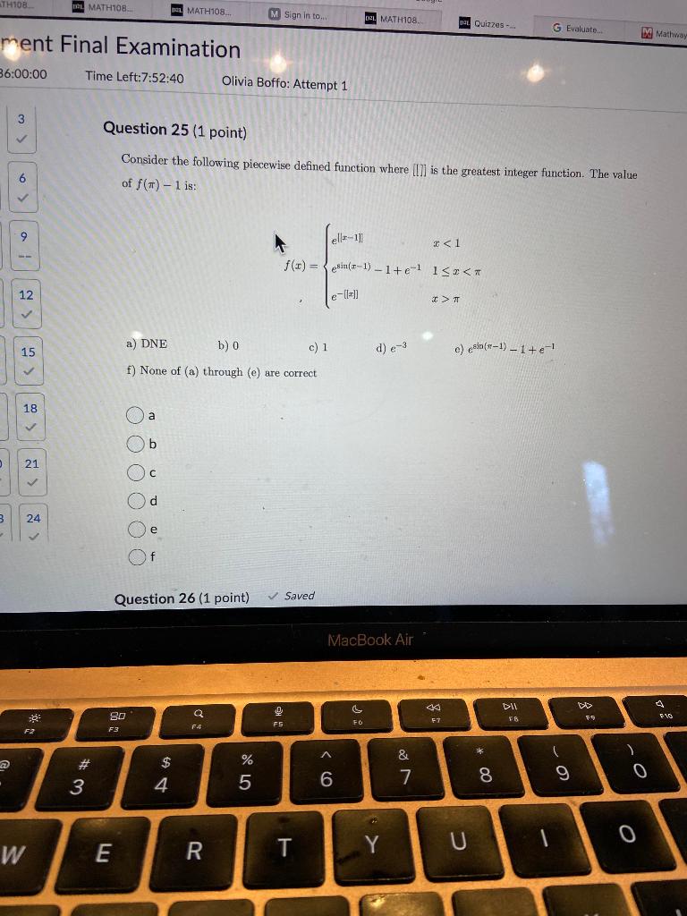Consider The Following Piecewise Defined Function