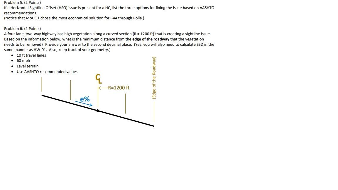 Solved Problem 5: (2 points) If a Horizontal Sightline | Chegg.com