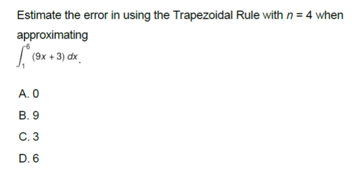 Solved Estimate the error in using the Trapezoidal Rule with | Chegg.com