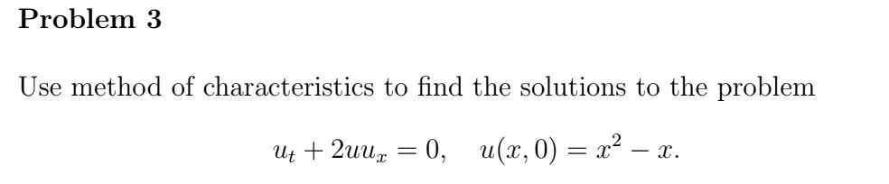 Solved Use method of characteristics to find the solutions | Chegg.com