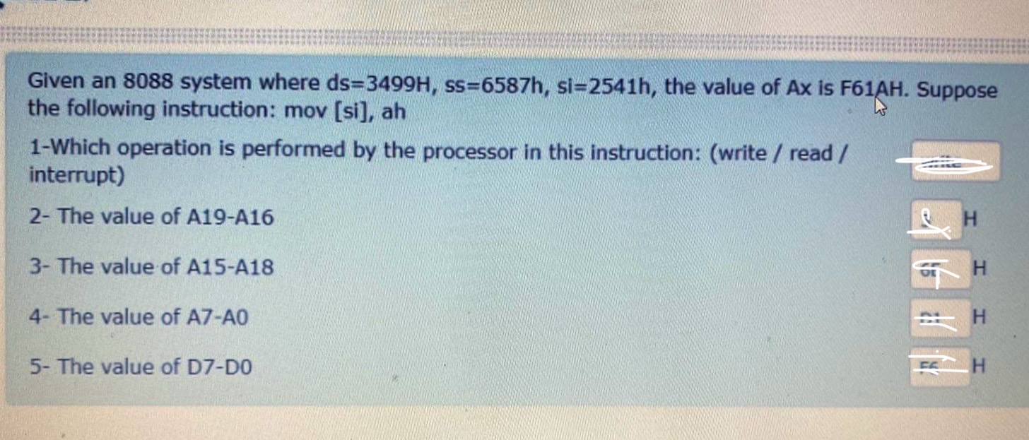 Solved Given an 8088 ﻿system where | Chegg.com