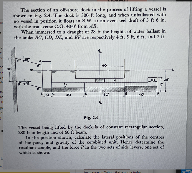 The section of an off-shore dock in the process of | Chegg.com