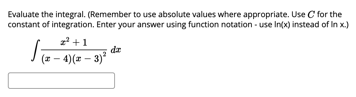 Solved Evaluate the integral. (Remember to use absolute | Chegg.com