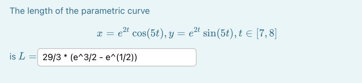 Solved The length of the parametric curve | Chegg.com