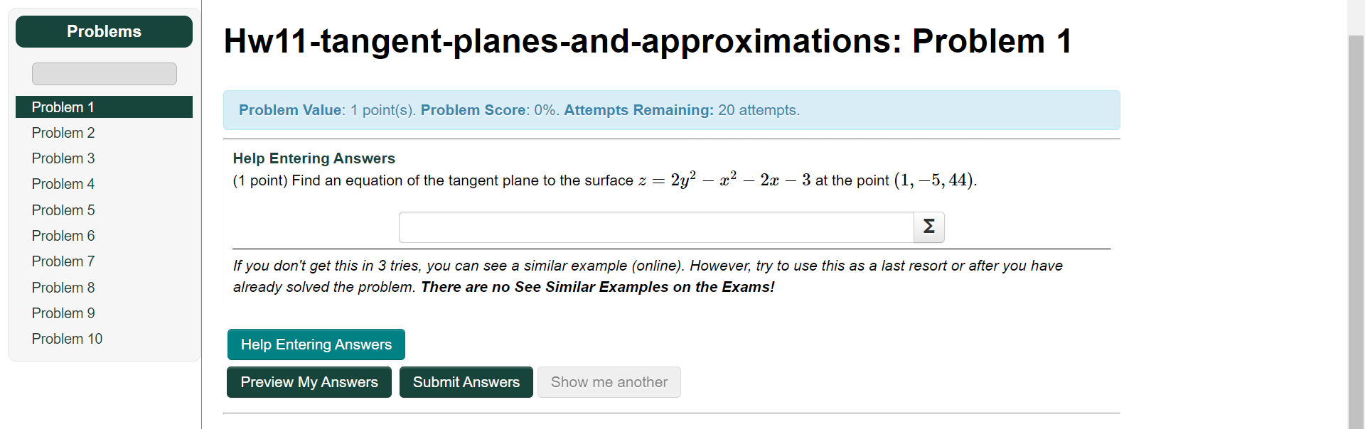Solved Hw11-tangent-planes-and-approximations: Problem 1 | Chegg.com
