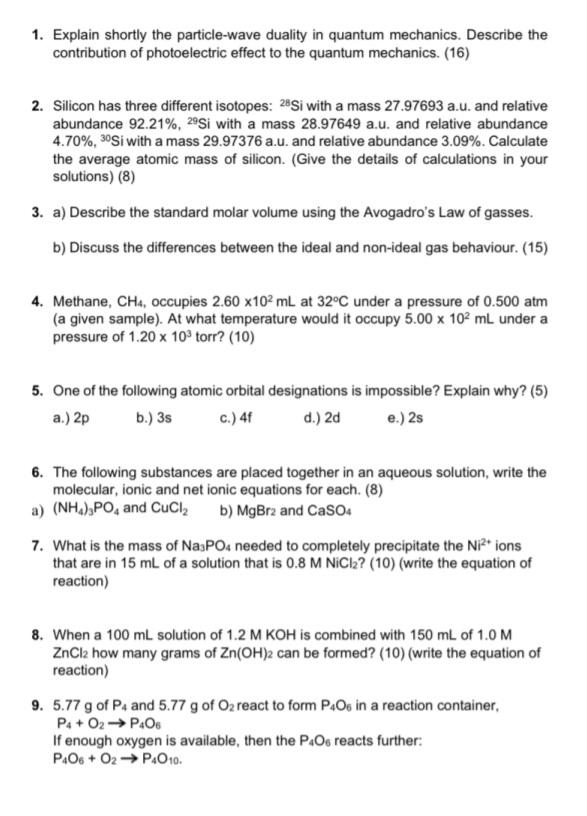 Solved 1. Explain shortly the particle-wave duality in | Chegg.com