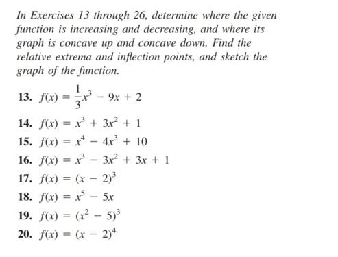 Solved In Exercises 13 through 26, determine where the given | Chegg.com