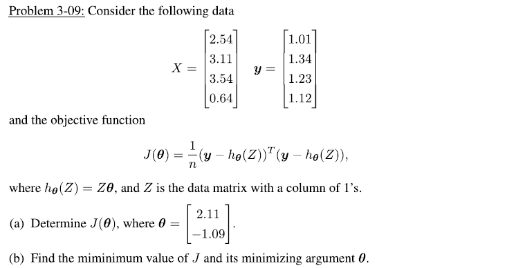 Solved Problem 3-09: Consider the following data | Chegg.com
