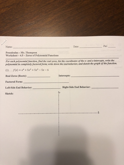 Solved Name: Date: Per: Precalculus - Mr. Thompson | Chegg.com