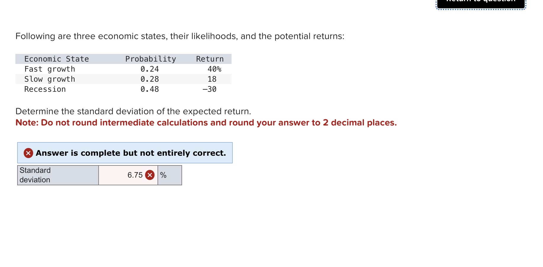 Solved Following are three economic states, their | Chegg.com