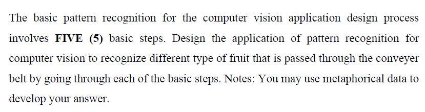 Solved The basic pattern recognition for the computer vision | Chegg.com