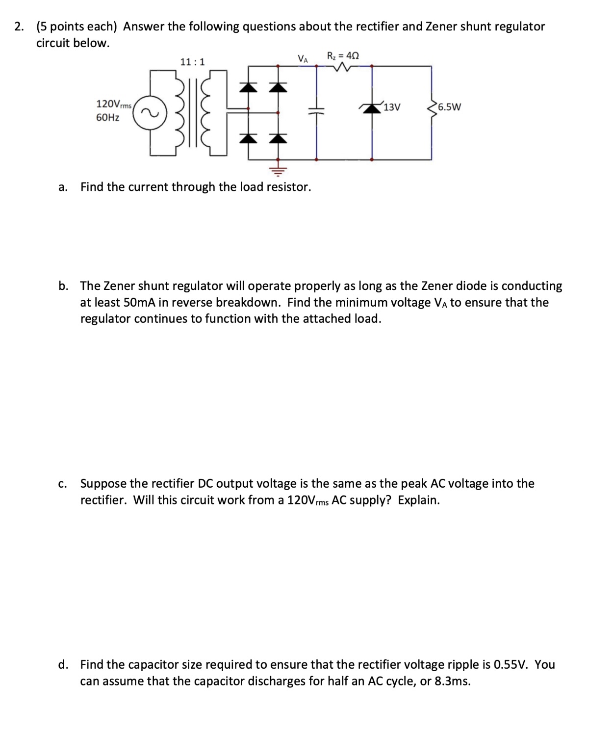 Solved 2. (5 ﻿points each) ﻿Answer the following questions | Chegg.com