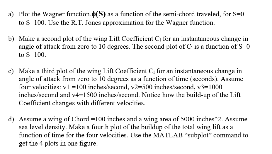 a) ﻿Plot the Wagner function. | Chegg.com