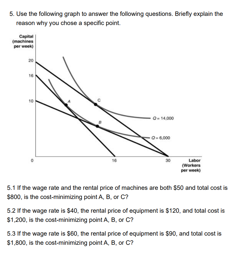 Solved 5. Use the following graph to answer the following | Chegg.com