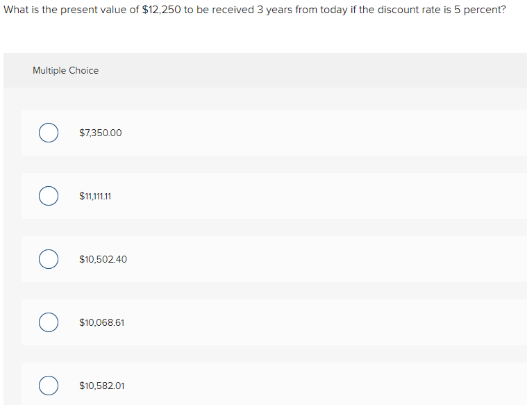 Solved What Is The Present Value Of 12 250 To Be Received 3 Chegg