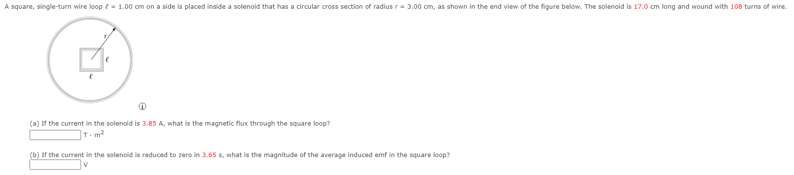 Solved A square, single-turn wire loop l = 1.00 cm on a side | Chegg.com