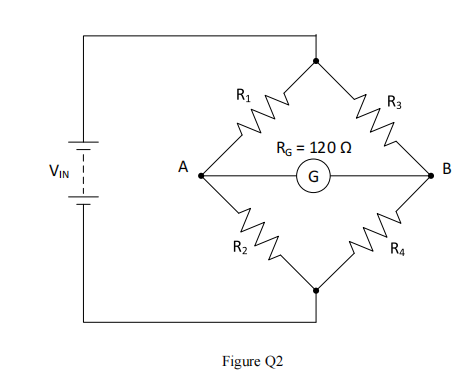 Solved The following unbalanced Wheatstone Bridge is | Chegg.com