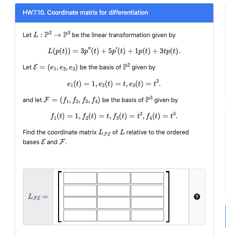 Solved Let L:P2→P3 be the linear transformation given by | Chegg.com