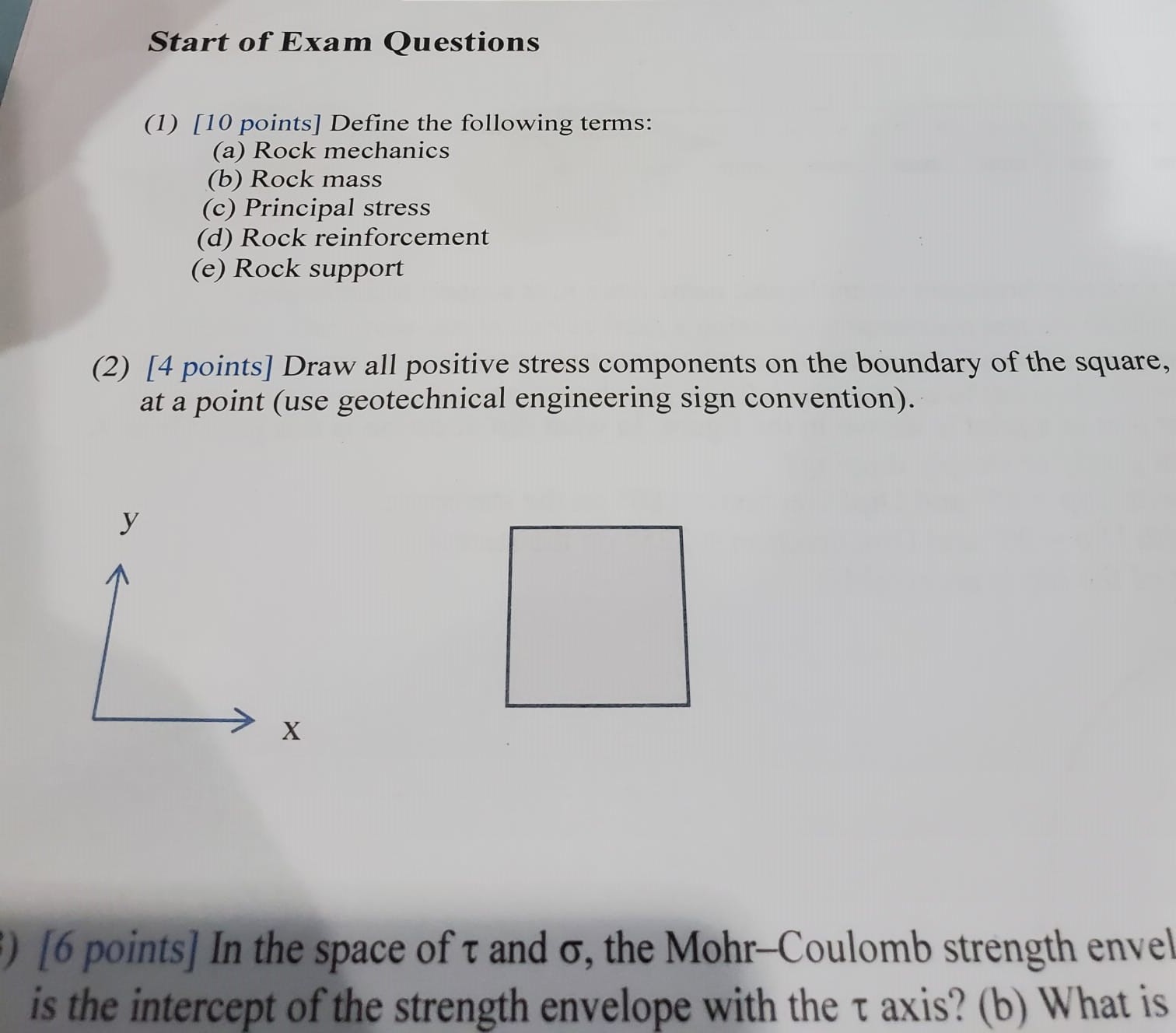 Solved (1) Define the following terms: (a) Rock mechanics | Chegg.com