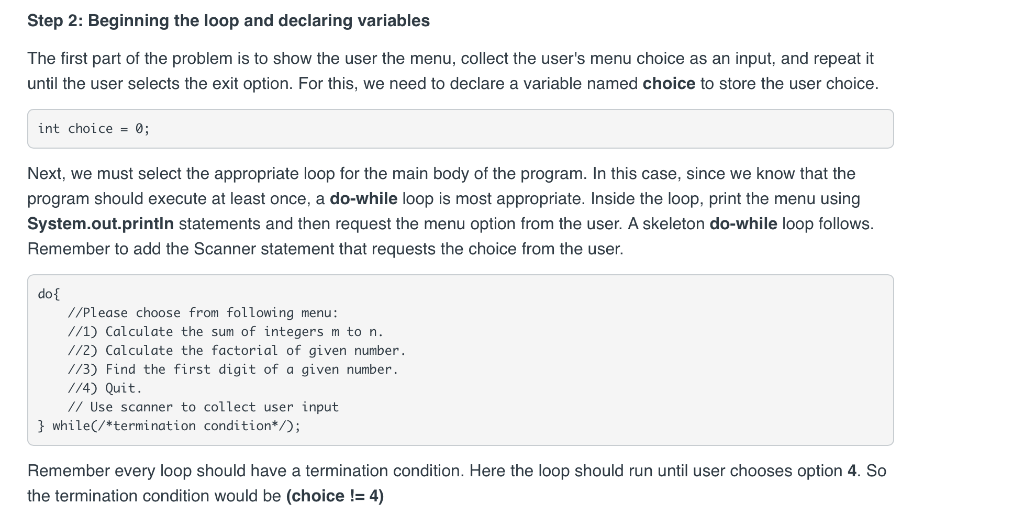 Solved Problem Description Displaying Menu Options And 