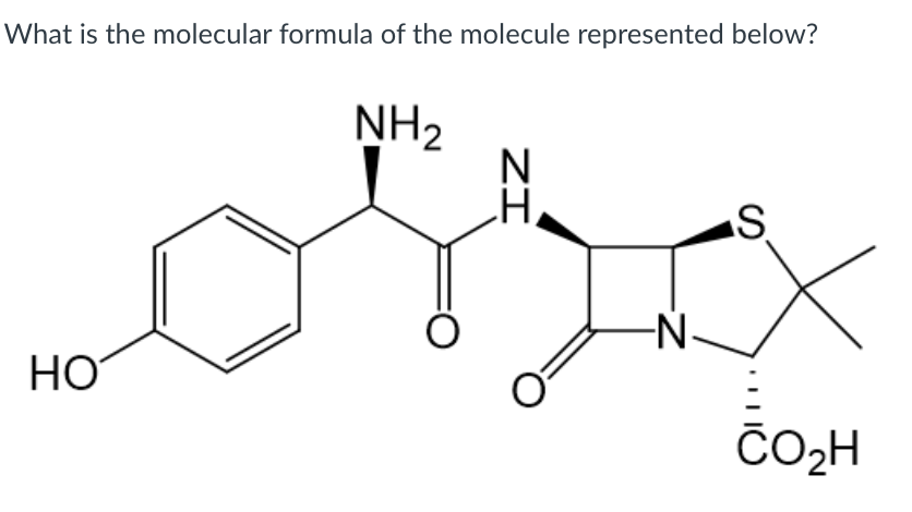 Solved What is the molecular formula of the molecule | Chegg.com