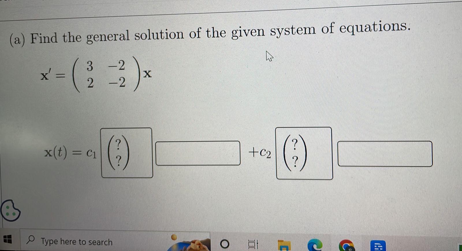 Solved (a) Find the general solution of the given system of | Chegg.com