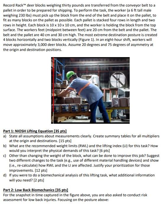 Solved Record Rack Tm deer blocks weighing thirty pounds are | Chegg.com