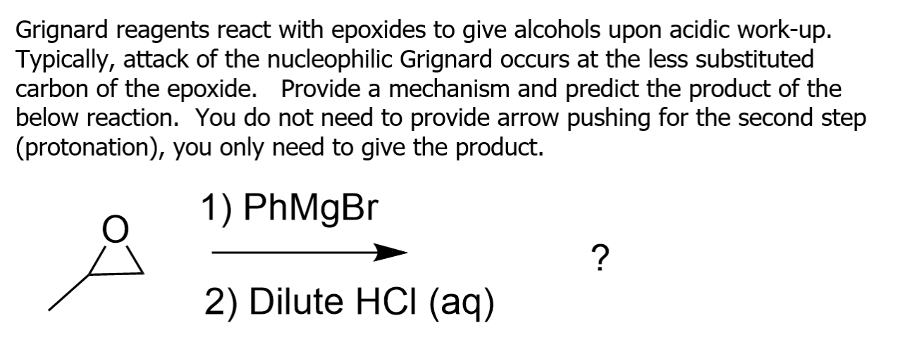 Solved Grignard reagents react with epoxides to give | Chegg.com