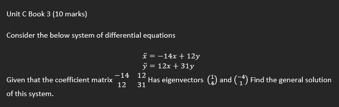 Solved Unit C Book 3 (10 marks) Consider the below system of | Chegg.com
