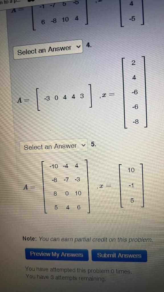 Solved (1 point) Determine whether the product Ax is defined | Chegg.com