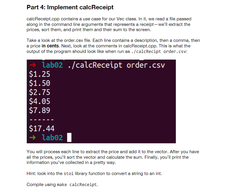 Solved Objectives: - Implement The Big 3 for the Vector ADT | Chegg.com