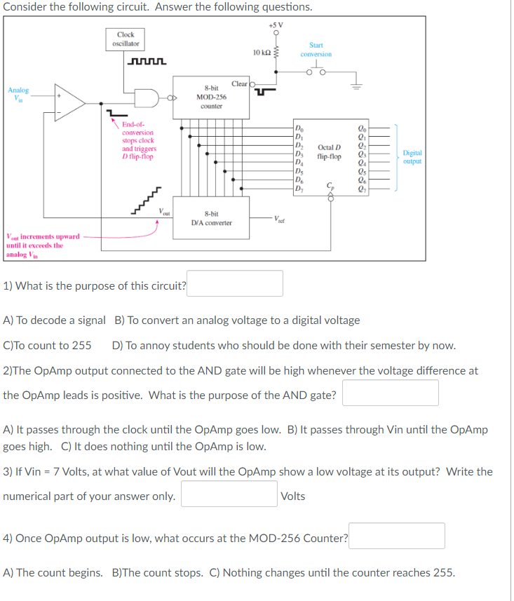 Solved A) To decode a signal B) To convert an analog voltage | Chegg.com
