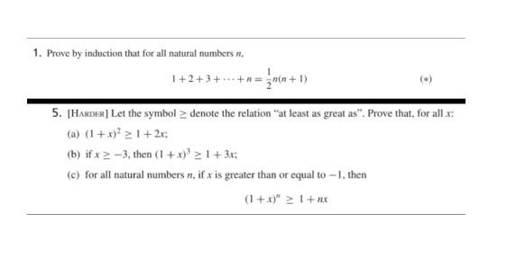 Solved 1. Prove by induction that for all natural numbers n. | Chegg.com