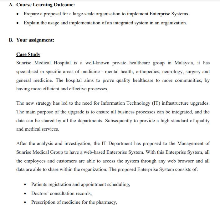 Solved A. Course Learning Outcome: - Prepare a proposal for | Chegg.com