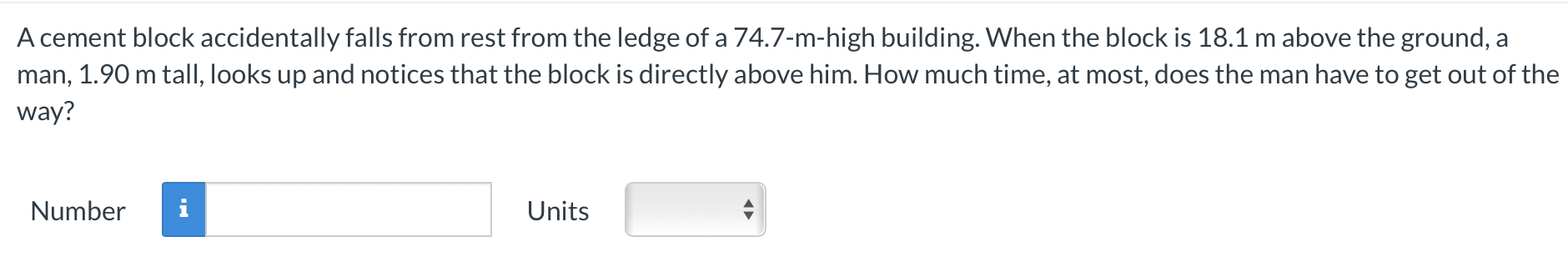 Solved A cement block accidentally falls from rest from the | Chegg.com