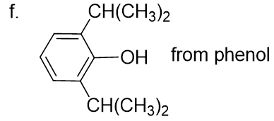 Solved f. CH(CH3)2 -OH from phenol CH(CH3)2 | Chegg.com