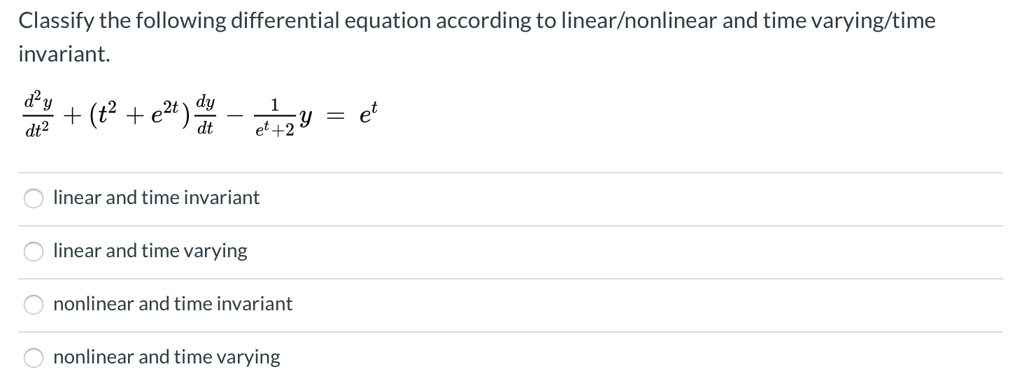 Solved Classify the following differential equation | Chegg.com