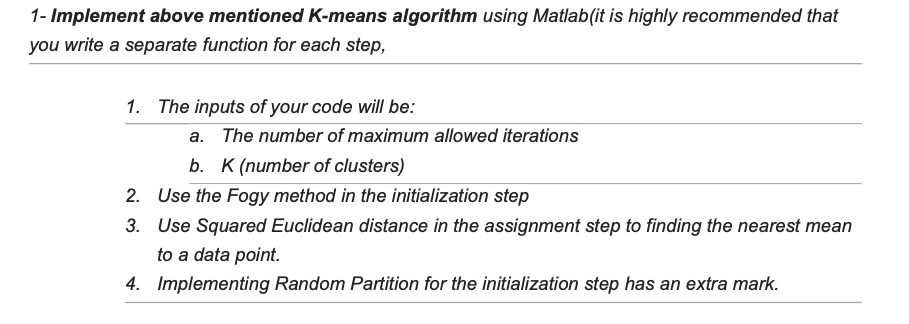 Initialization step: Different methods can be used to | Chegg.com