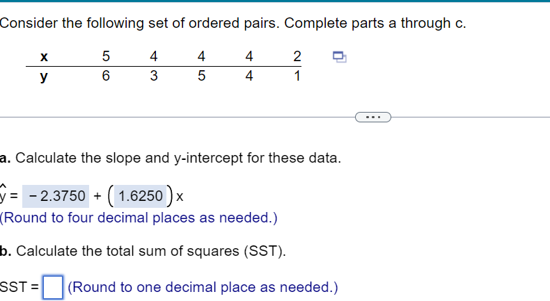Solved Consider the following set of ordered pairs. Complete | Chegg.com