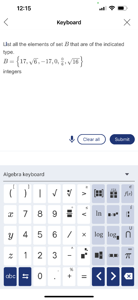 Solved List all the elements of set B that are of the | Chegg.com