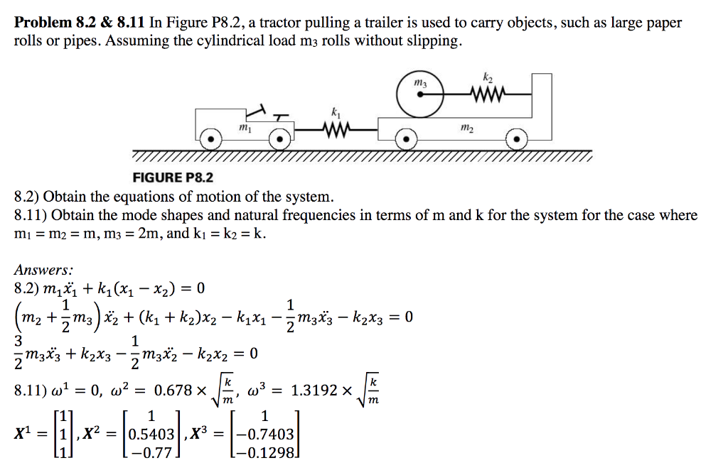 Solved Problem 8.2 & 8.11 In Figure P8.2, a tractor pulling | Chegg.com