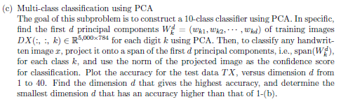 1. MNIST database classification The goal of this | Chegg.com