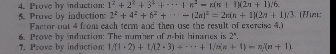 Solved 4. Prove by induction: 12 + 22 + 32 + ... + n2 = n(n | Chegg.com