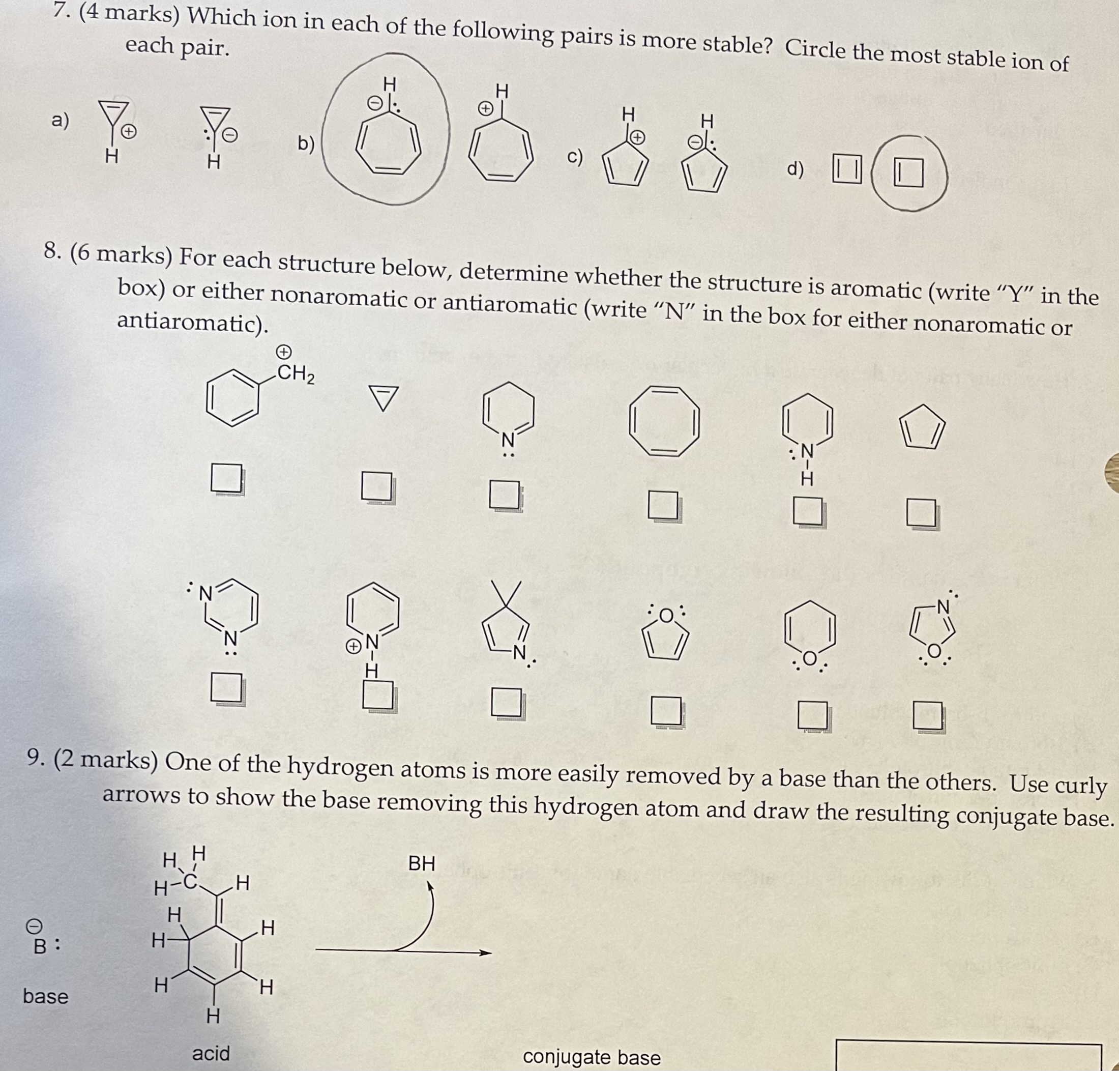Solved 8. (6 marks) For each structure below, determine | Chegg.com