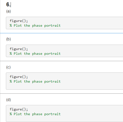 Solved 6. Use the phasePortrait244 function to draw phase | Chegg.com